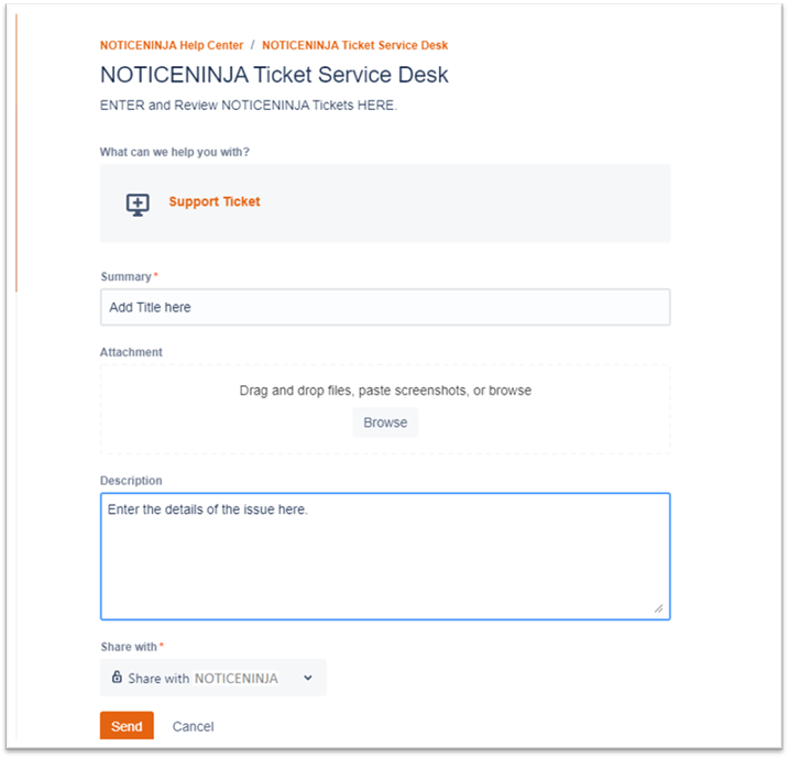 MANAGINGEXISTING SUPPORT TICKETS: